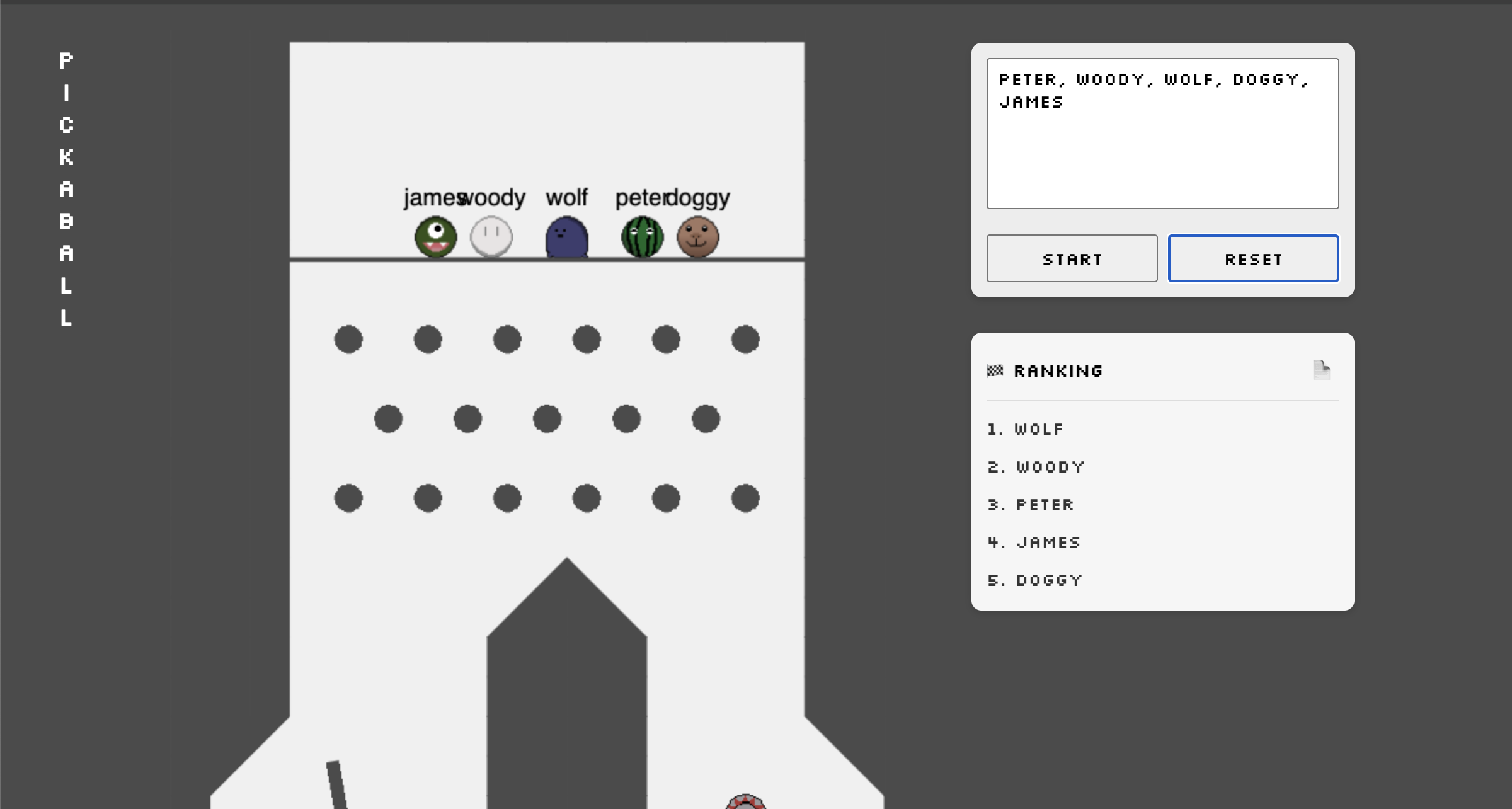 Gravity Picker – Pinball Name Picker | Random Name Picker